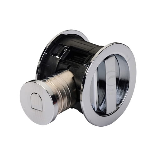 Tubular Lock with Round Privacy Turn & Release 50mm Polished Chrome