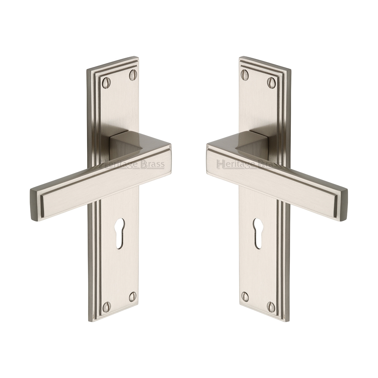 Door Handles - Door Handles on Plate - Atlantis - Heritage Brass Door ...