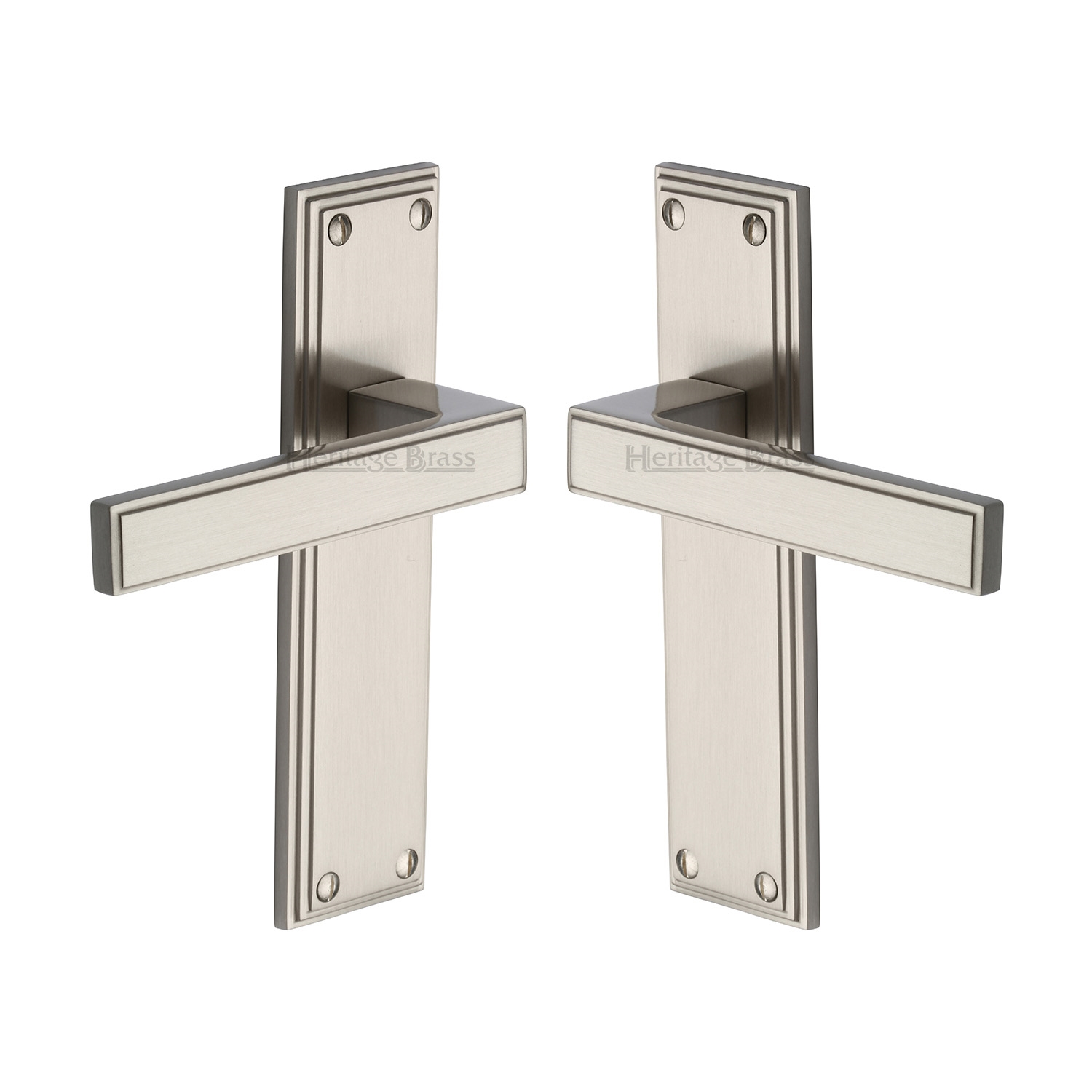 Atlantis Door Handle on Plate - Satin Nickel