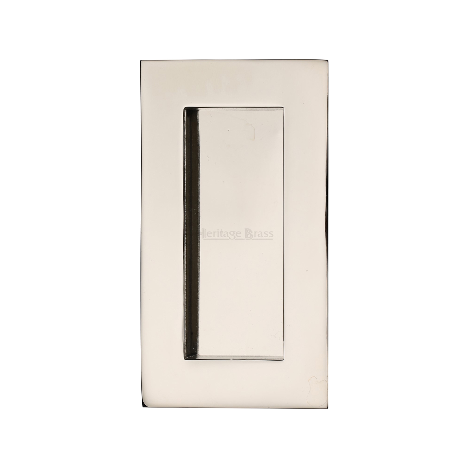 Rectangular Flush Pull - C1855 in 105 mm - Polished Nickel Finish