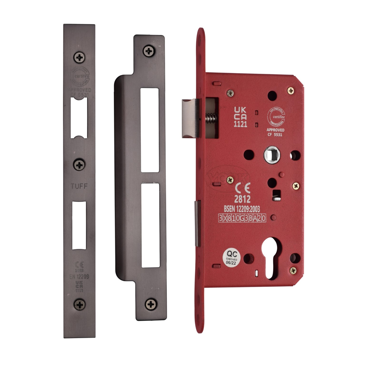 CE EuroProfile Lock Single Through (72mm Centre) Matt Bronze Finish