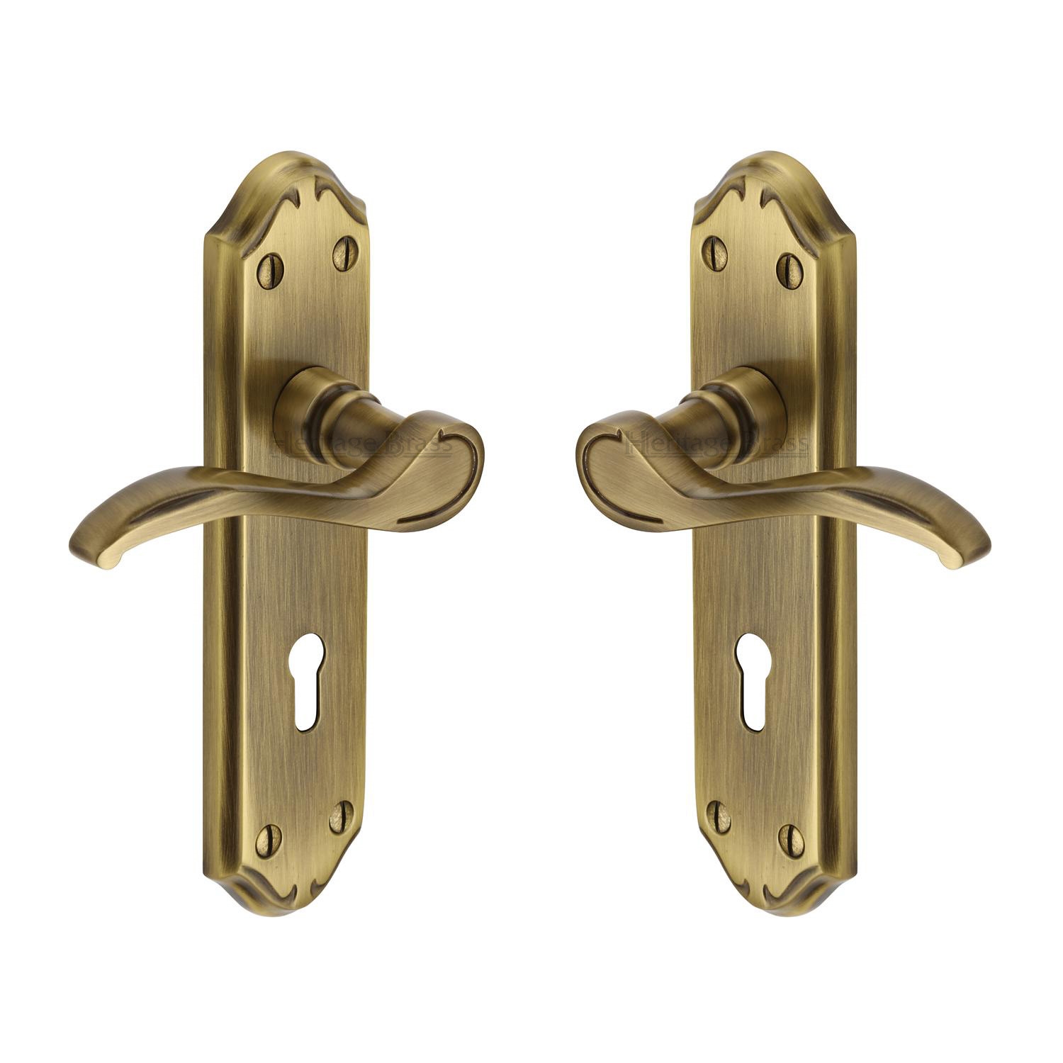 Door Hardware - Levers on Plate - Verona Small Lever Lock AT - MM624-AT