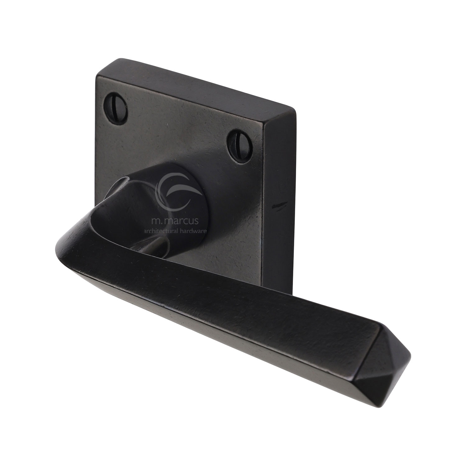 Rustic Bronze Door Handle Lever Latch on Square Rose Donnington Design ...