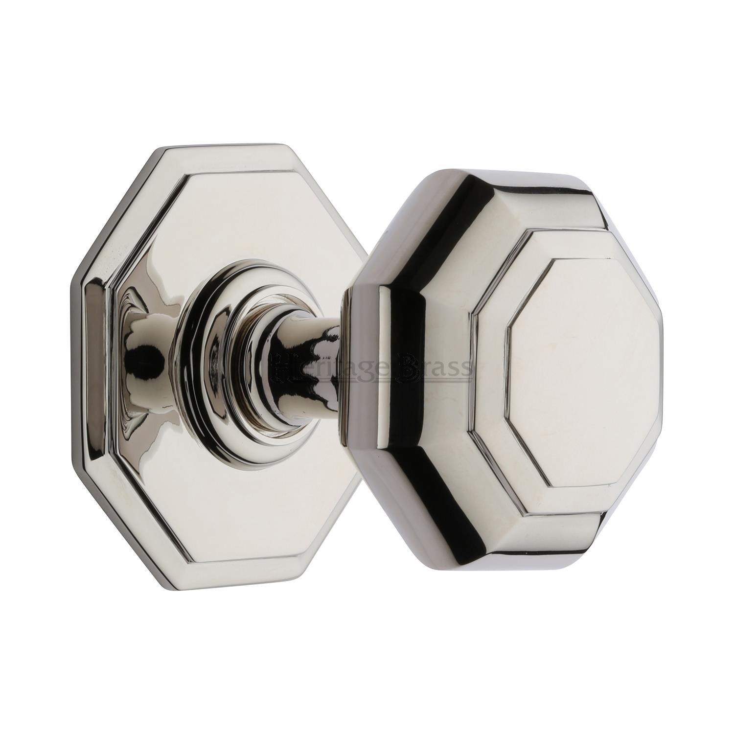 External Hardware - Door Knobs - Octagon - Heritage Brass Octagon Centre Door Knob 3" Polished ...
