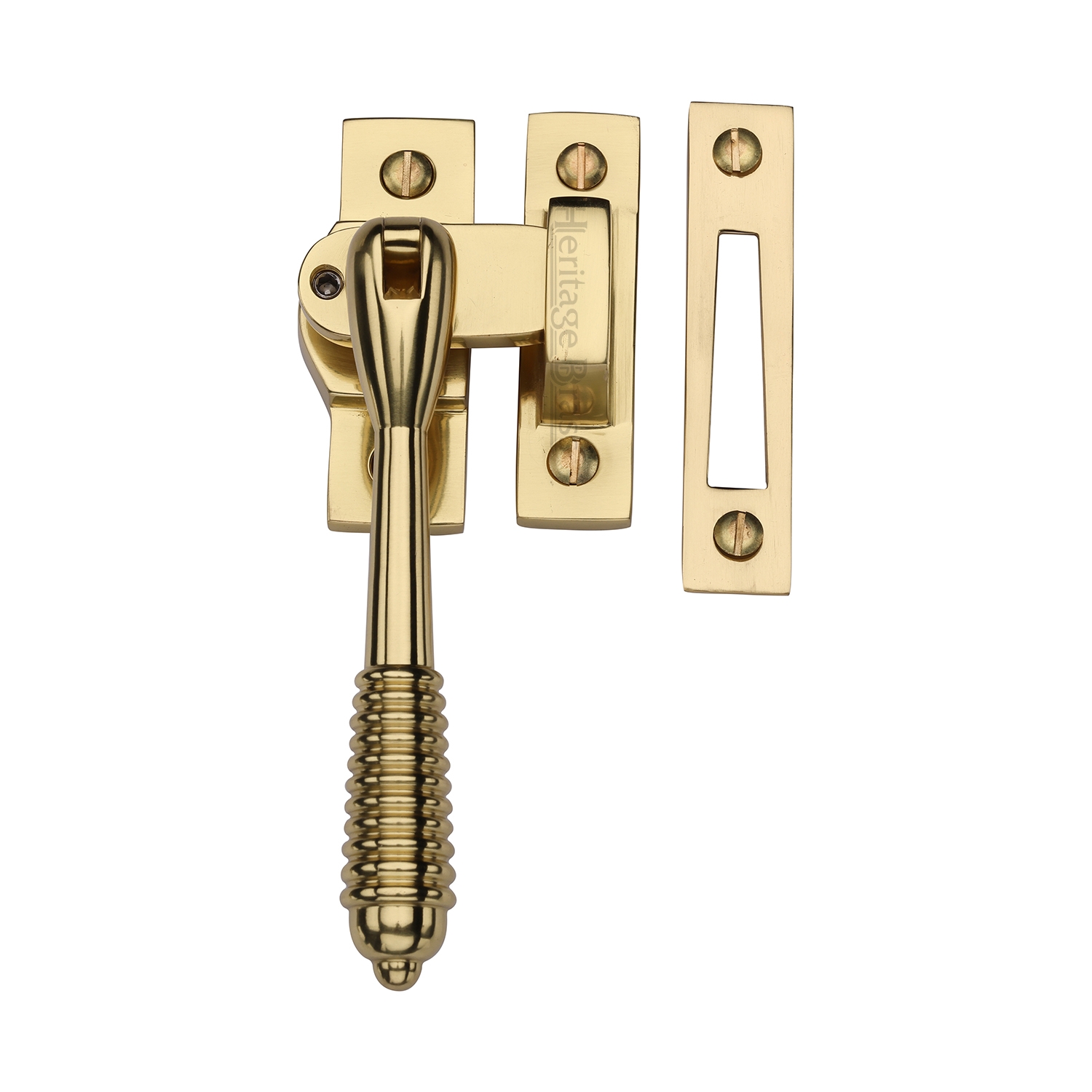 Heritage Brass Lockable Mortice & Hook Plate Casement Fastener Reeded ...