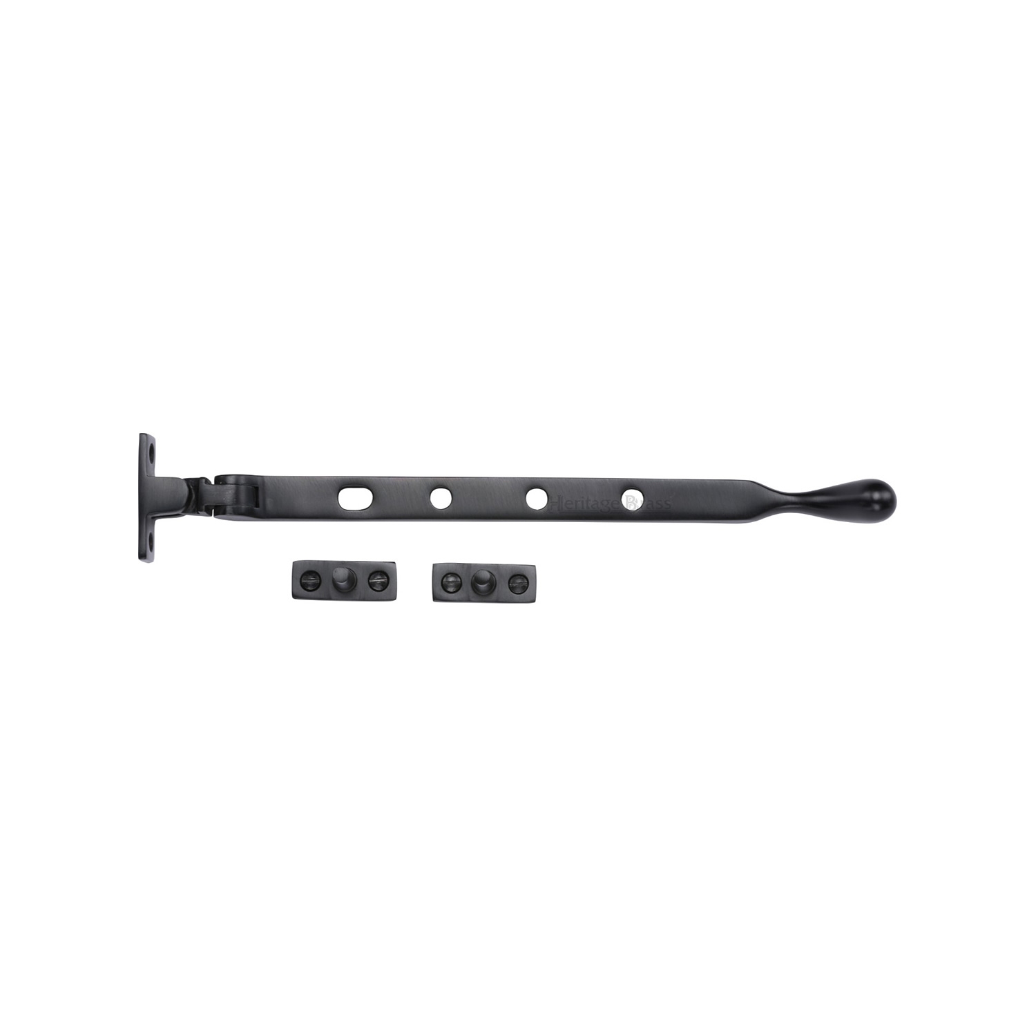 Heritage Brass Casement Window Stay Ball Design 10" Matt Black finish