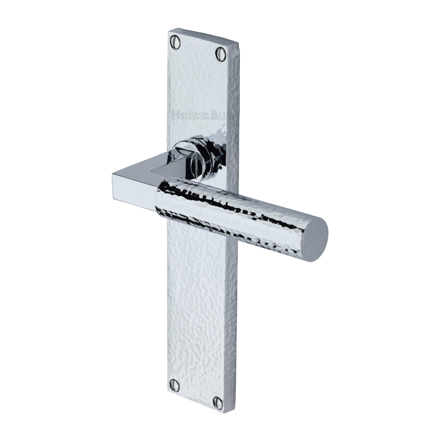 Heritage Brass Bauhaus Hammered Lever Latch Polished Chrome finish