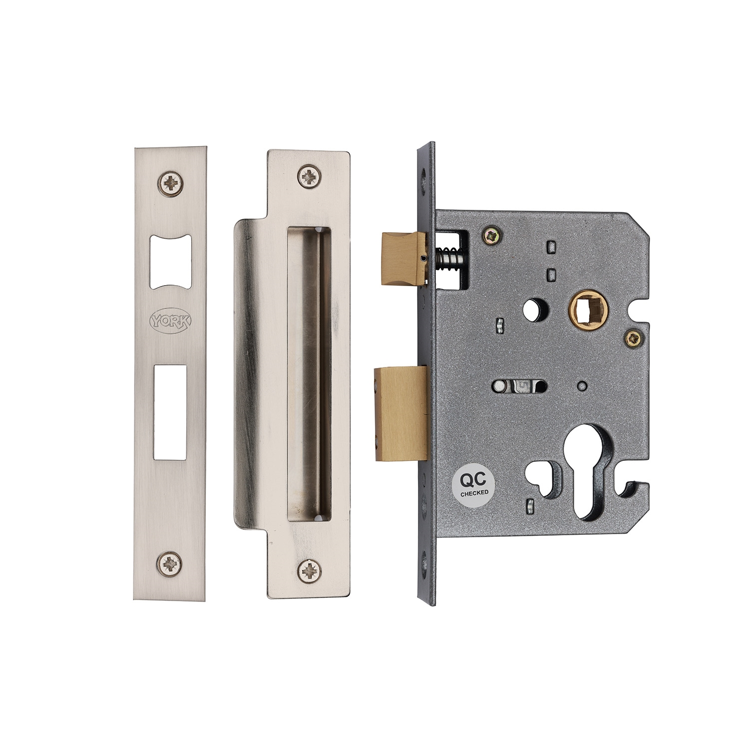 York EuroProfile Sashlock 3" Satin Nickel/ Chrome Finish
